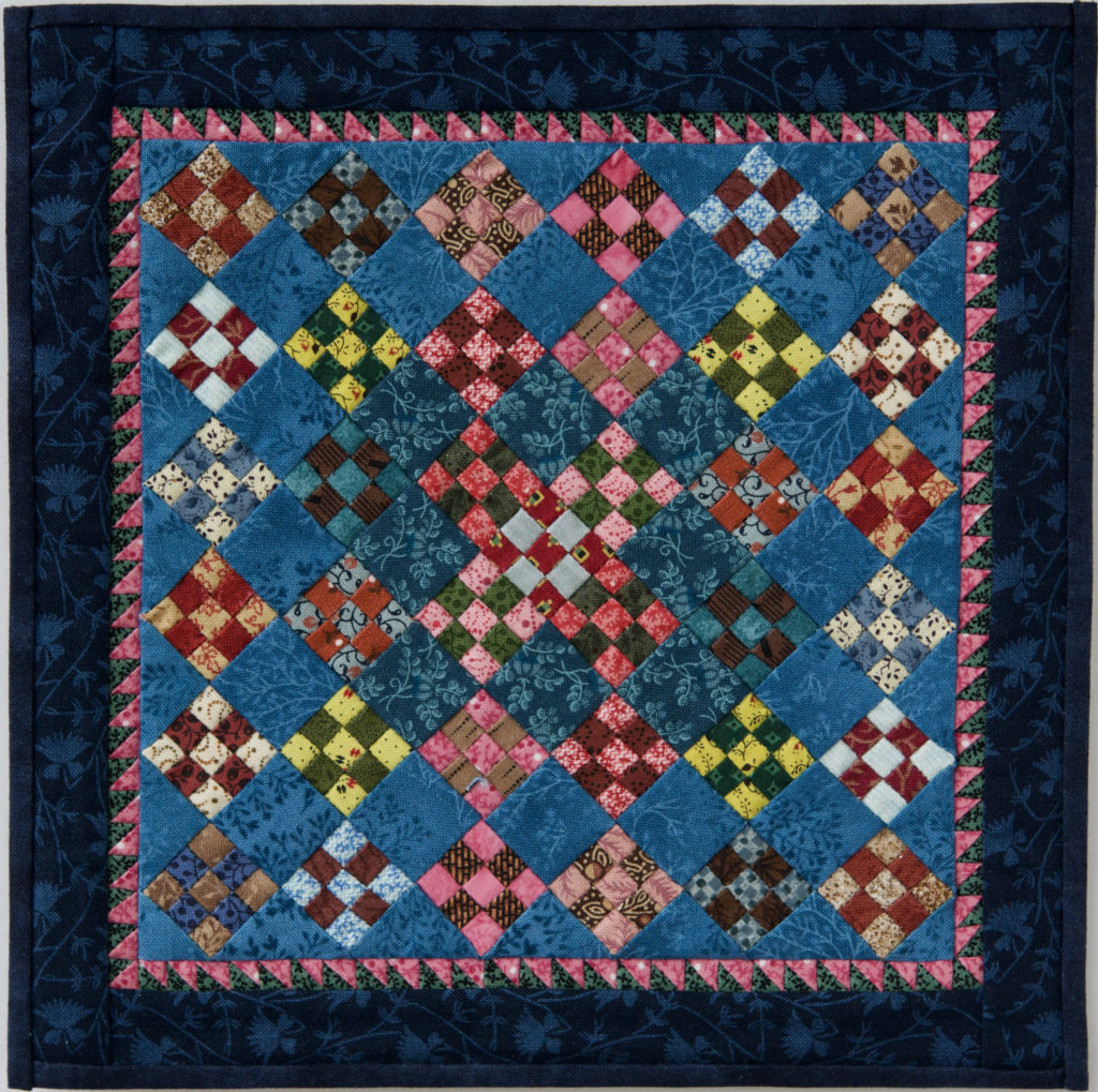 Nine Patch – Blue | Miniature Quilts Inspired by 19th Century Designs